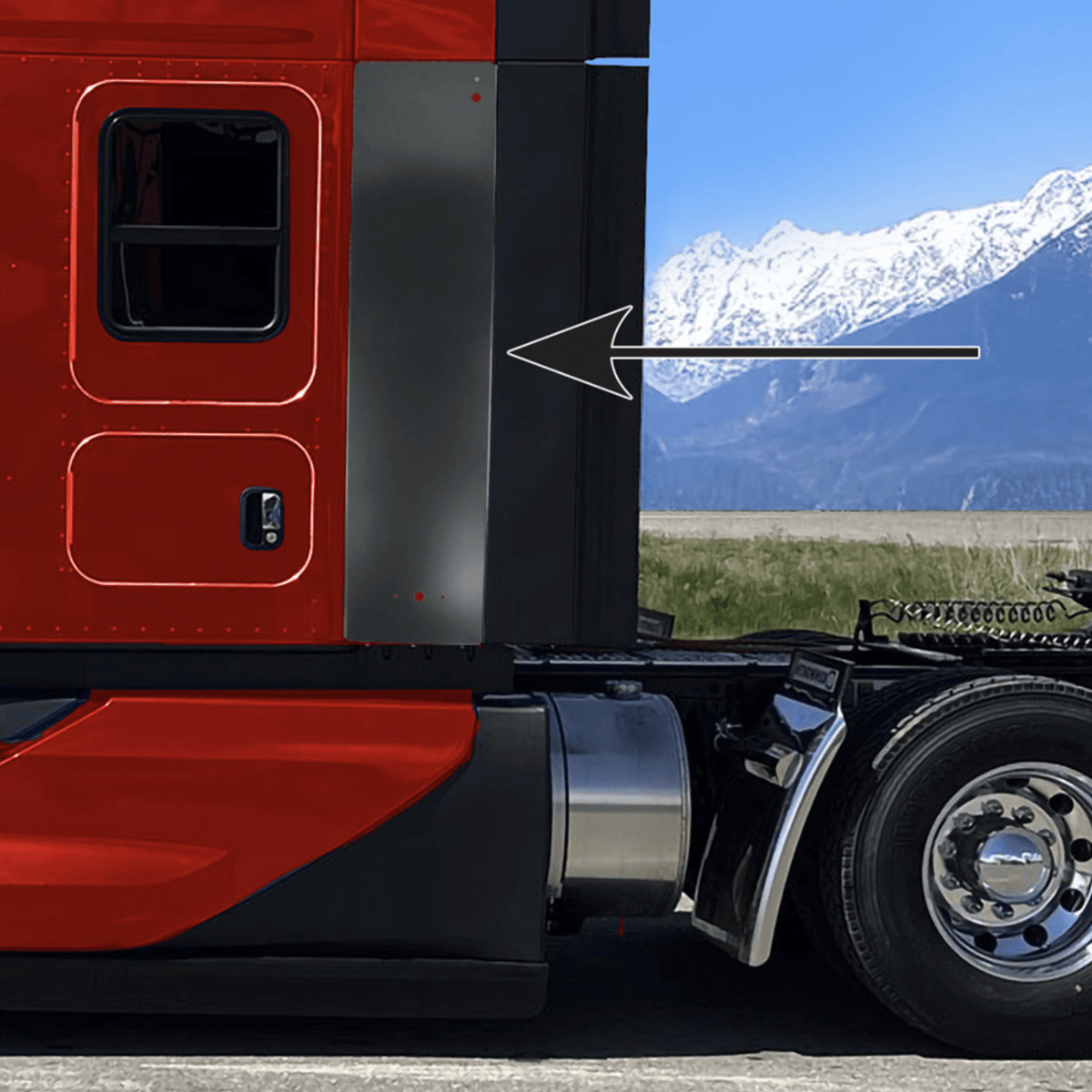 Kenworth T680 2022-2025 - Lower Side Cab Fairing Extension – HD Truck ...