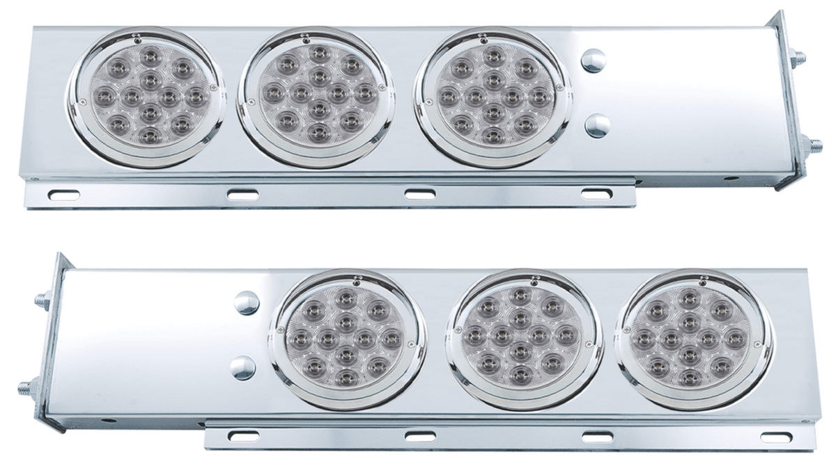 Mud Flap Hangers, Red Spyder LED Lights, With Clear Lens and Chrome Be ...